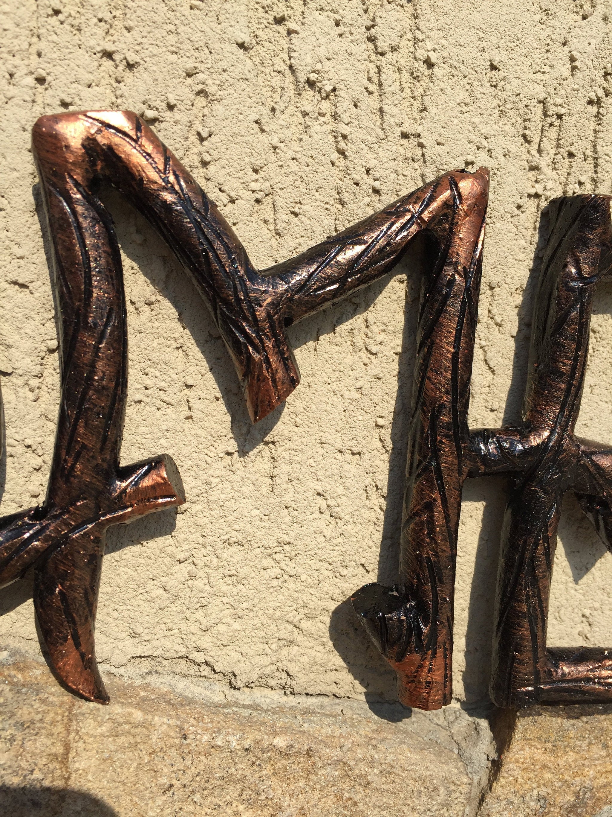 Hand forged custom lettered sign 20x10 cm – ForgedCommodities