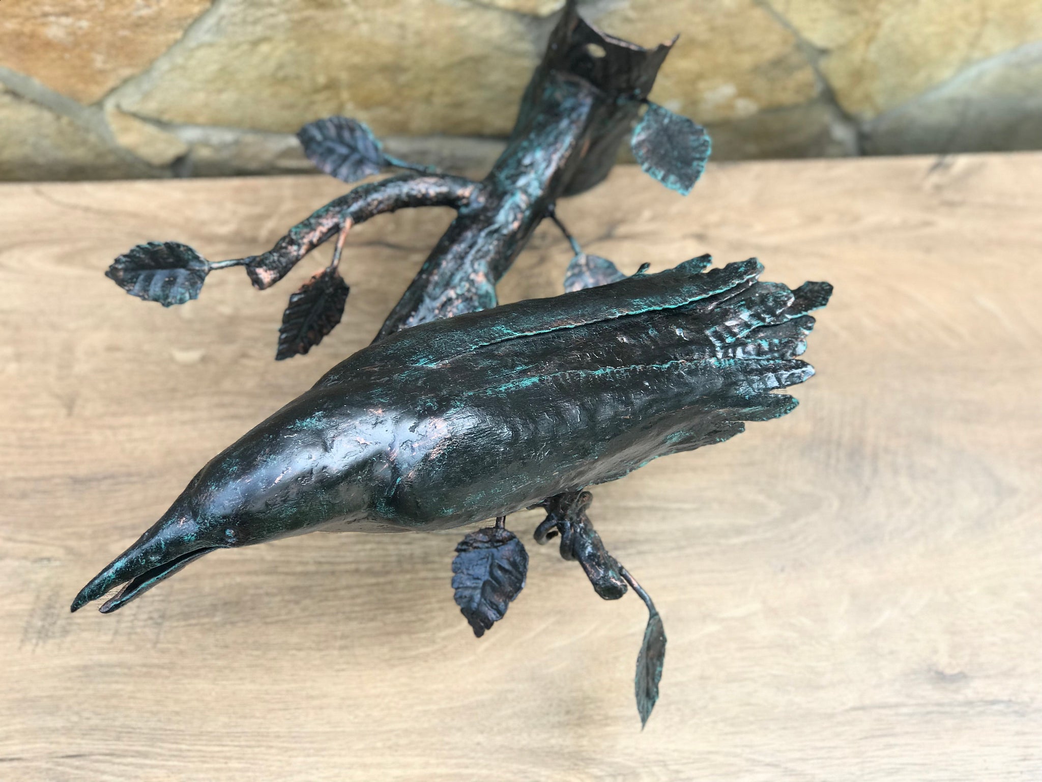 Crow, iron crow, metal sculpture, metal figurine, art object, hand for ...